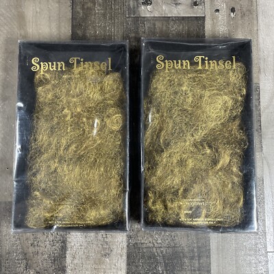 2 Department 56 Gold Spun Tinsel Angel Hair Christmas Holiday Decor ...