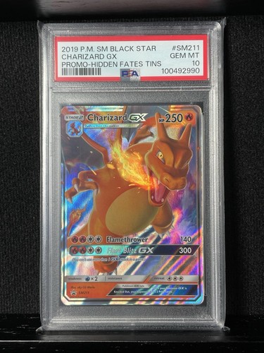Pokemon 2019 SM Black Star Promo Hidden Fates Charizard GX #SM211 Card ...