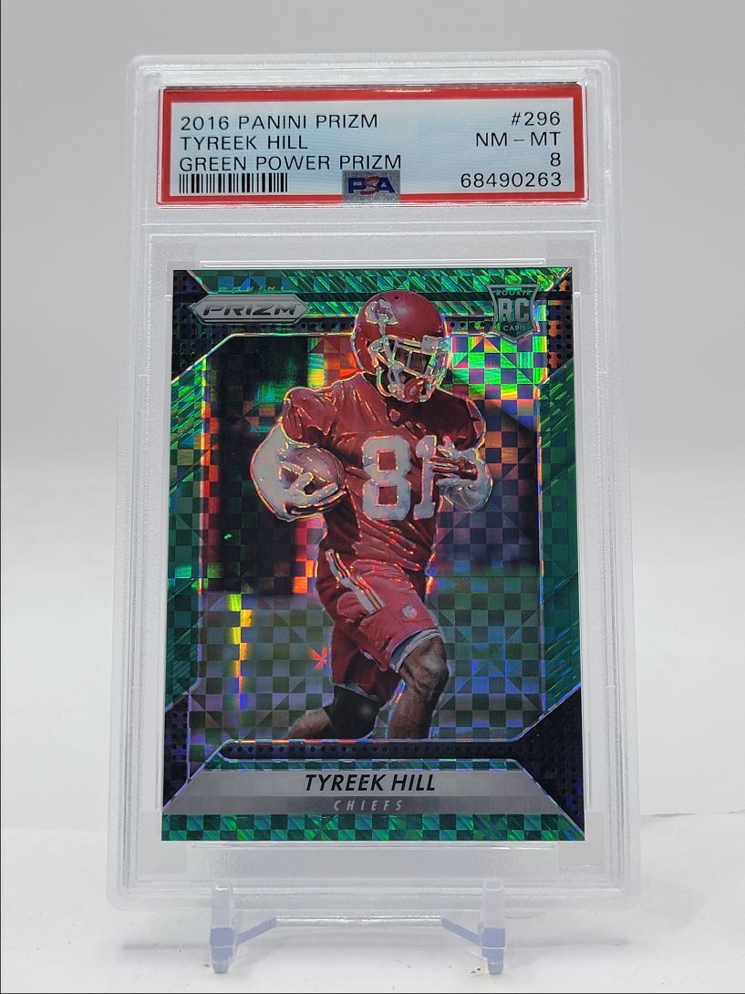 TYREEK HILL 2016 PANINI PRIZM GREEN POWER ROOKIE CHIEFS RC /49 PSA 8 ...