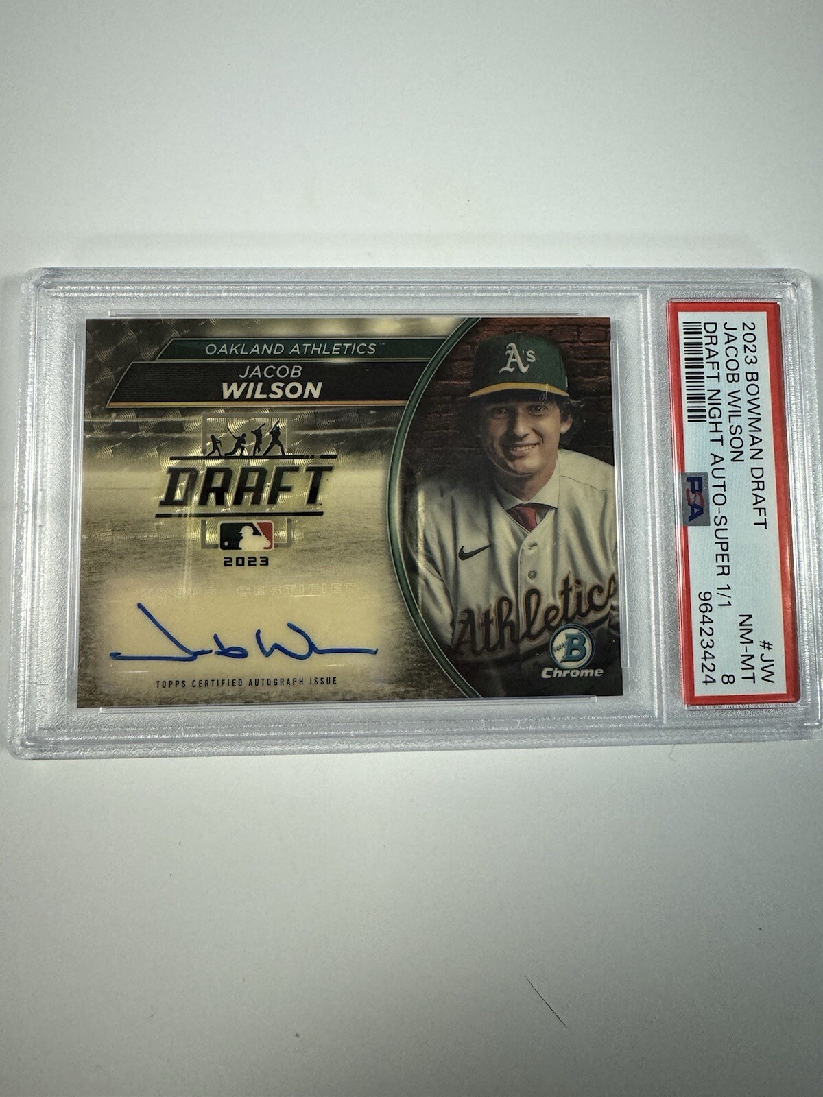 2023 Bowman Chrome JACOB WILSON Draft Night Superfractor 1/1 Auto Psa 8 ...