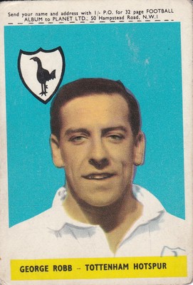 A&BC FOOTBALL CARD 1958 ~ GEORGE ROBB TOTTENHAM HOTSPUR ~ NUMBER 42 ...