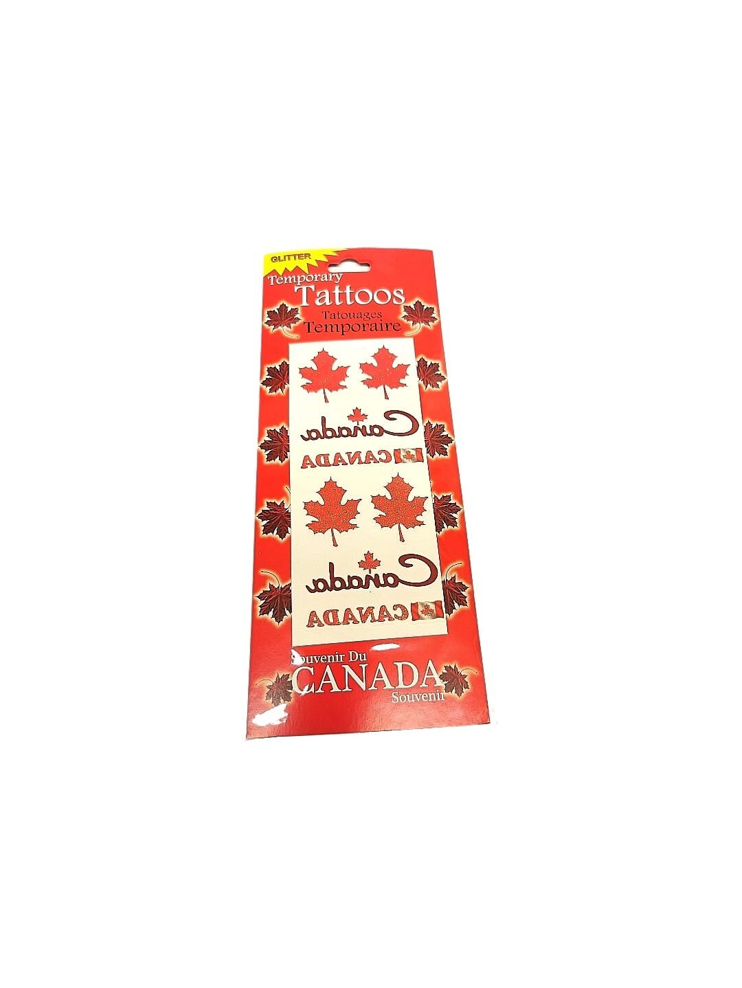 CANADA WORDING AND RED MAPLE LEAF GLITTERING TEMPORARY TATTOOS NEW | eBay