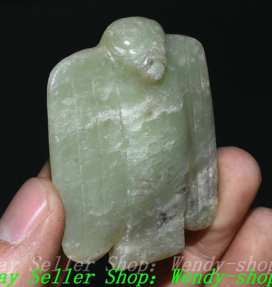 Old Hongshan Culture Natural Hetian Jade Carve Bird Eagle Hawk Amulet ...