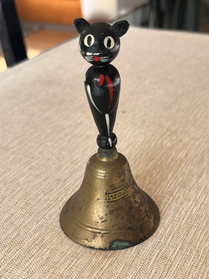Vintage RARE Felix the Cat Brass/Wood Dinner Bell | eBay