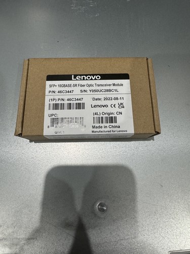 Lenovo SFP+ 10GBASE-SR Fiber Optic Transceiver Module P/N: 46C3447 ...