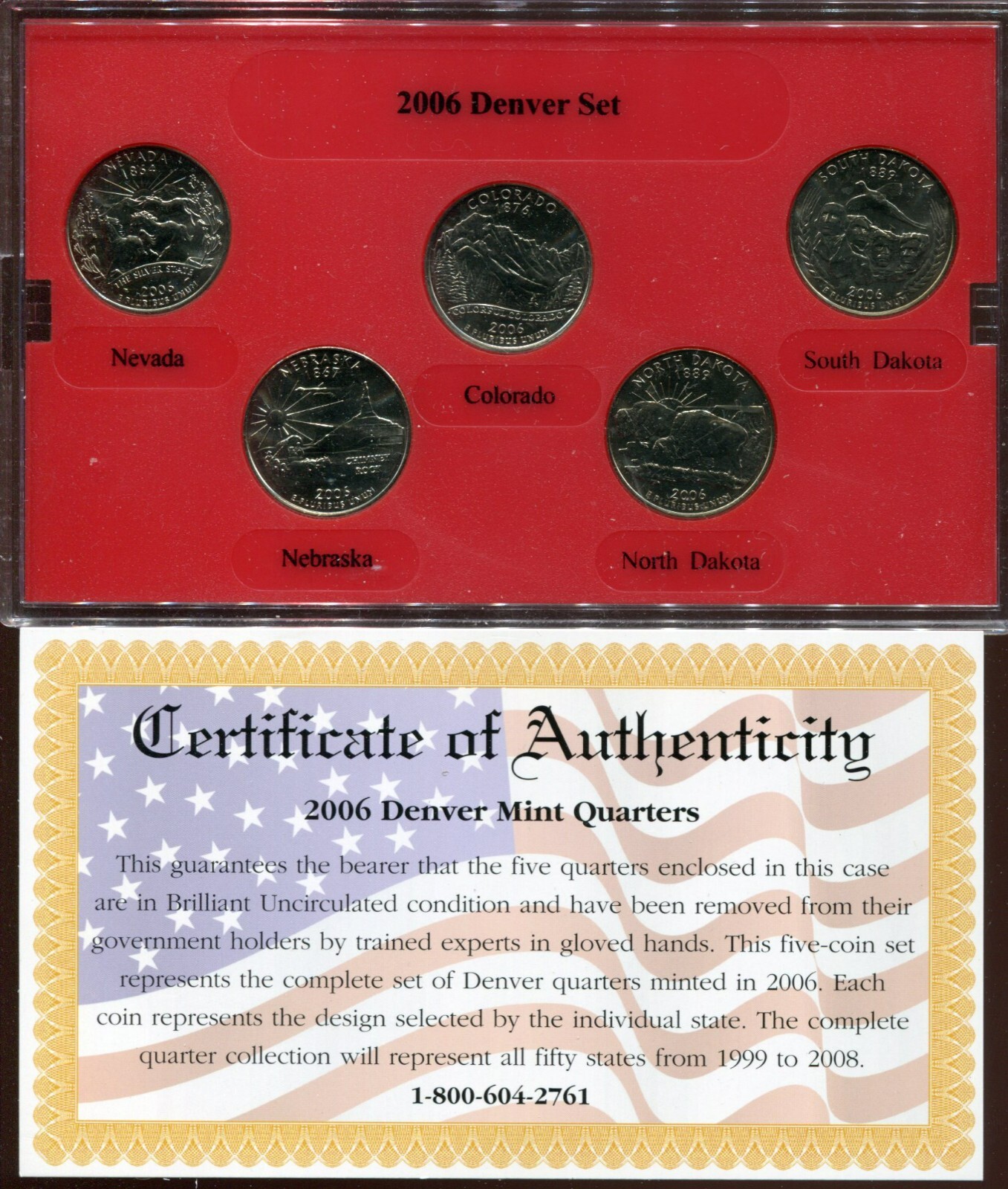 2006 Denver Mint State Quarter Set - Brilliant Uncirculated & COA | eBay