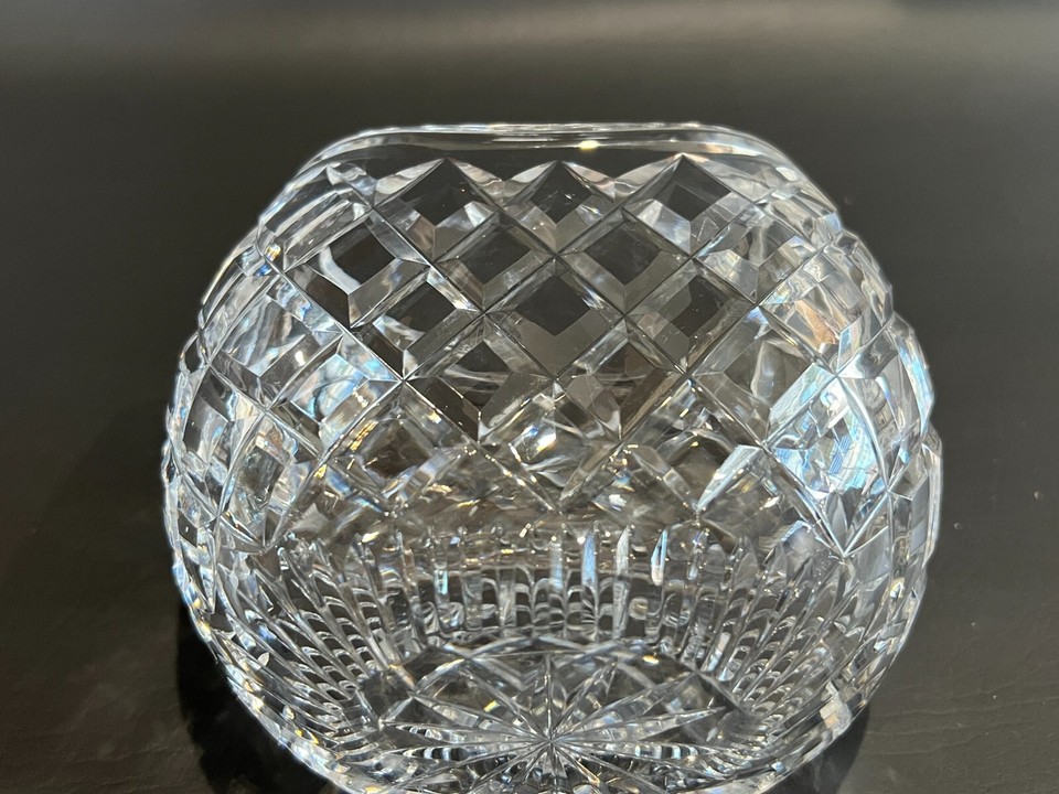 Waterford Cut Crystal Comeragh Pattern Oval Shaped Vase, 5 1/2" Widest ...