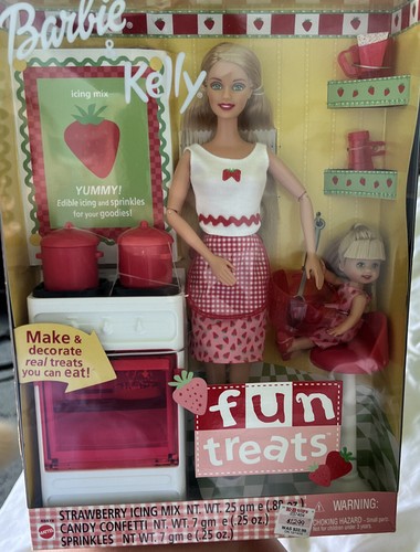 *BOX WEAR BARBIE & KELLY DOLLS FUN TREATS, Mattel #55578, Strawberry ...