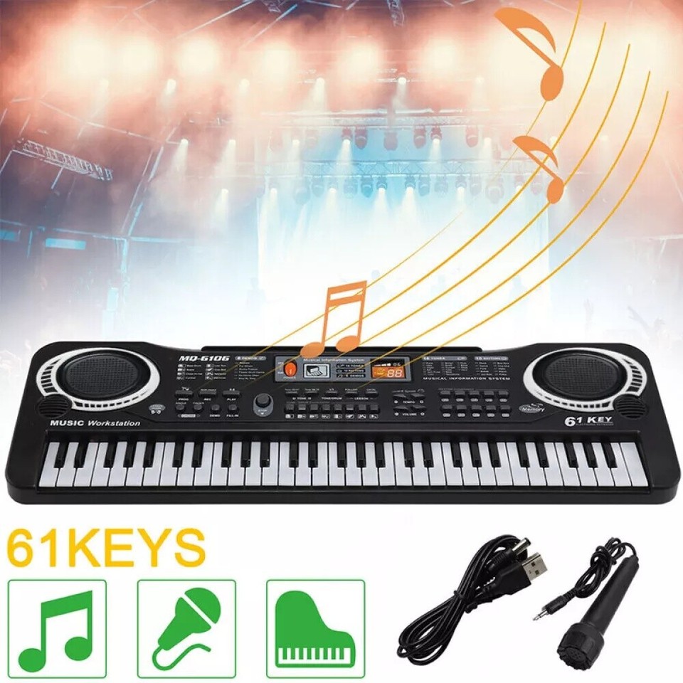 61 Keys Electronic Keyboard Piano Digital Music Key Board with ...