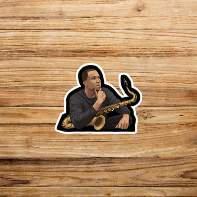Sophisticated Saxophonist Sticker - Jazz Musician Portrait Decal #2816 ...