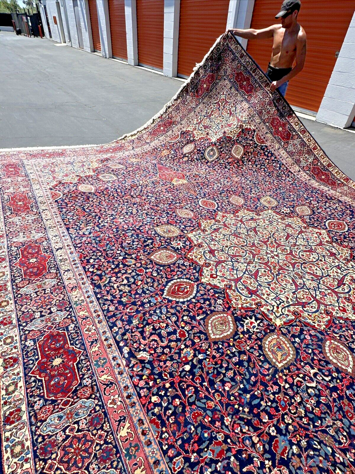 Auth: 1930's Antique Rug Tabreez V n A Museum Collectors Masterpiece ...