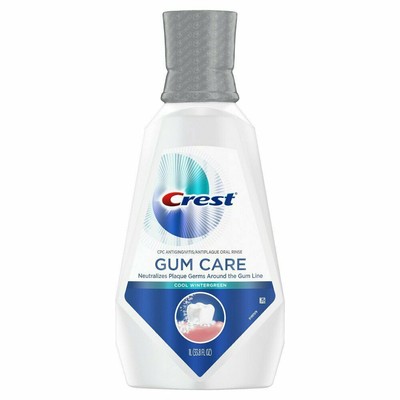Crest Gum Care Mouthwash Neutralizes Plaque Germs Cool Wintergreen 33.8 ...
