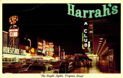 Harrah's Bright Lights Virginia Street - Reno, Nevada Postcard | eBay