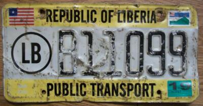 SINGLE GRAND GEDAH, LIBERIA, AFRICA LICENSE PLATE 2019- B11099 PUBLIC ...