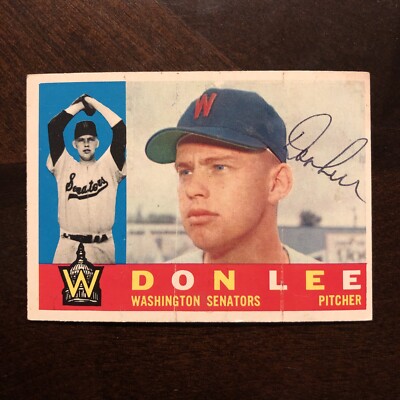 DON LEE 1960 TOPPS AUTOGRAPHED SIGNED AUTO BASEBALL CARD 503 SENATORS ...
