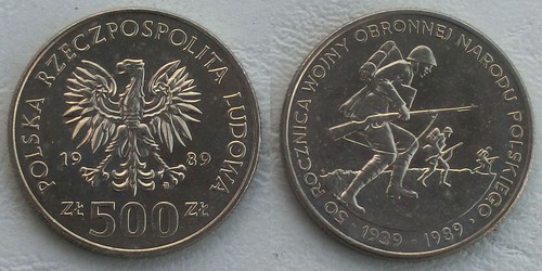 Poland/Poland 500 Zlotych commemorative coin 1989 50 Years Invasion IN ...