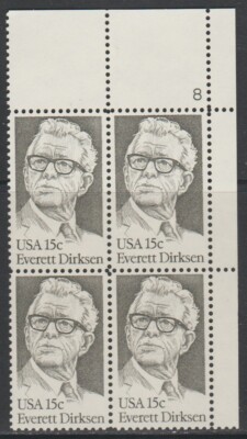 Scott# 1874 - 1981 Commemoratives - 15 cents Everett Dirksen Plate ...