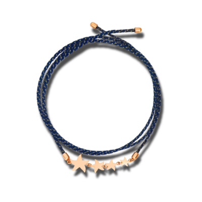 Dodo Bracelet Stars DBC1003-STAR4-BLU9R Rose Gold Blue Cord -15% ...