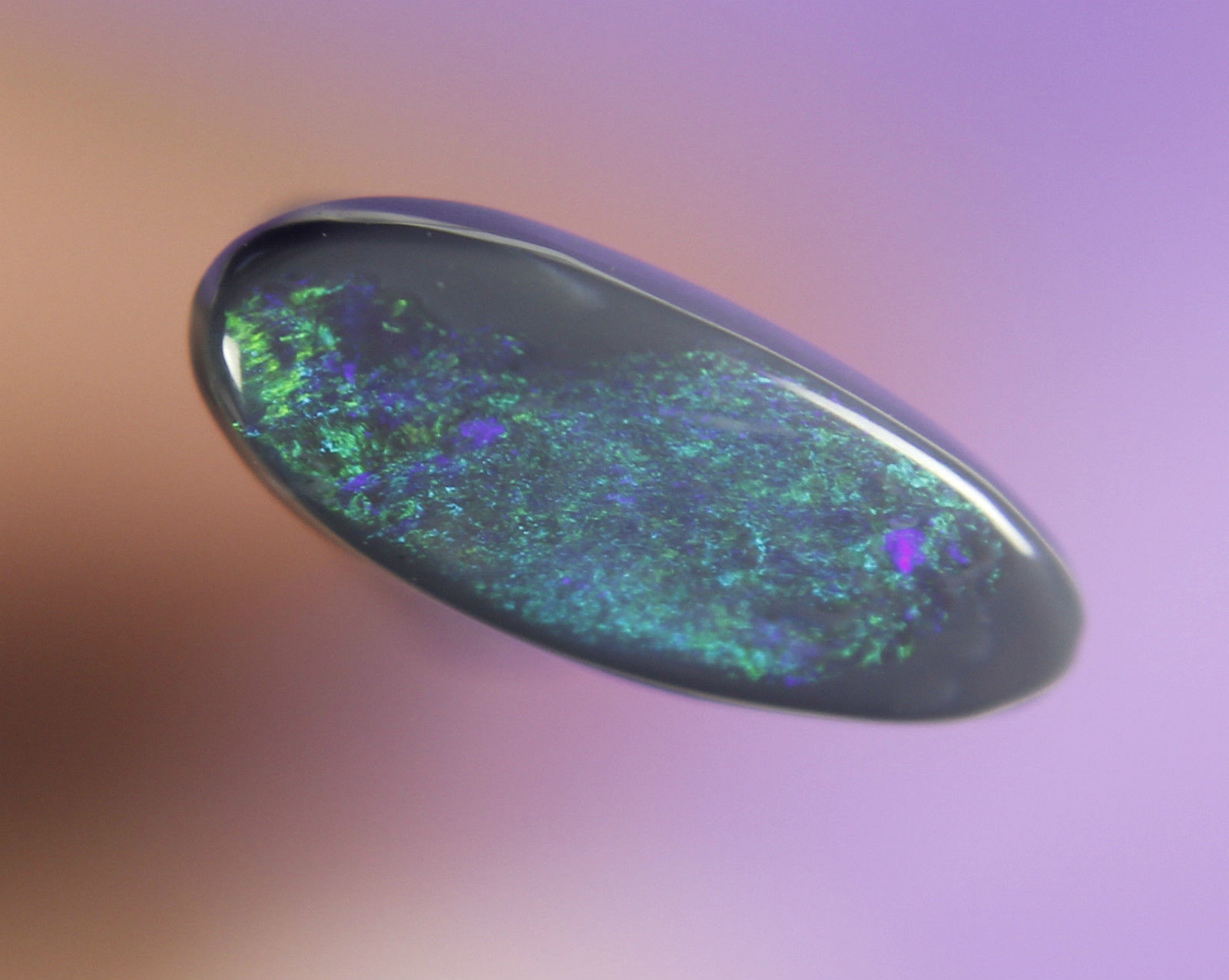 0.7ct~ PRETTY RICH GREEN GENUINE LIGHTNING RIDGE SOLID BLACK OPAL GEM ...