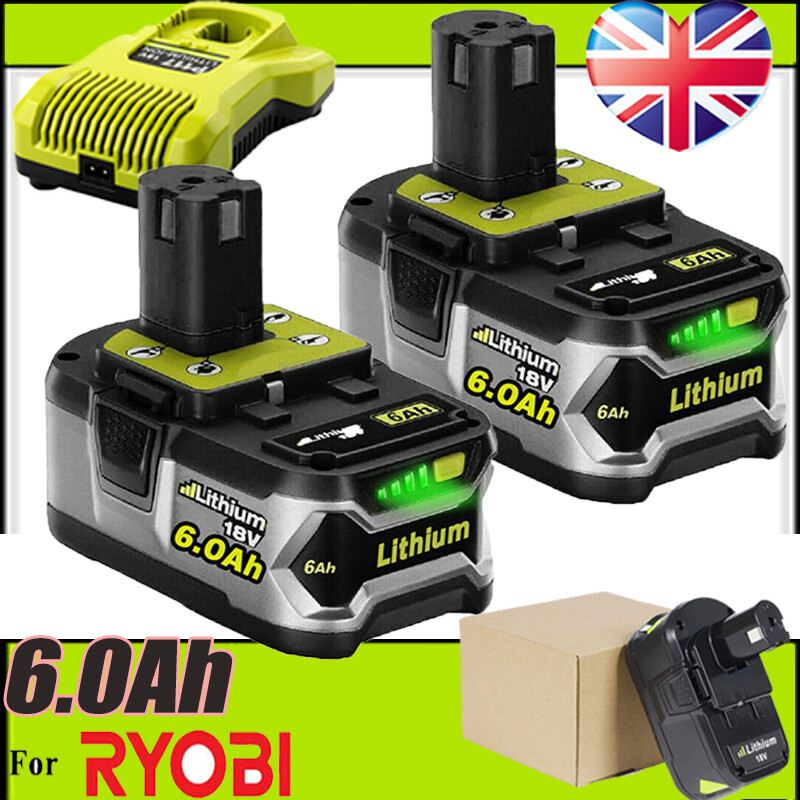 2x For Ryobi One+ Plus 18V 6Ah Battery P108 RB18l13 RB18l50 RB18L40 ...