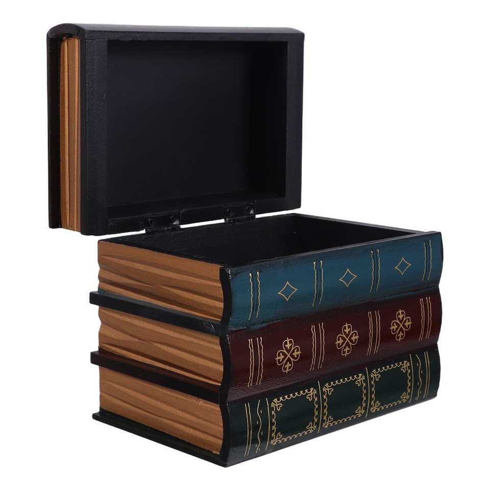Book Shaped Trinket Storage Box - Antique Invisible Faux Book Box To ...