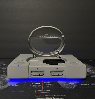 PlayStation 1 PS1🎮/ LED MOD UNDER-GLOW (blue)/CLEAR WINDOW LID+LID LEDs ...
