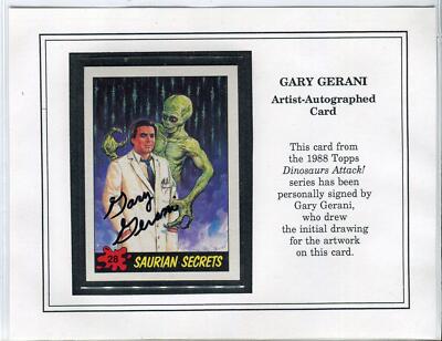 Dinosaurs Attack 1988 Topps Artist Gary Gerani Autograph Card #28 | eBay