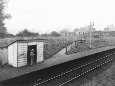Great Western Railway Halt At Farrington Gurney, Somerset, 1936 Train ...