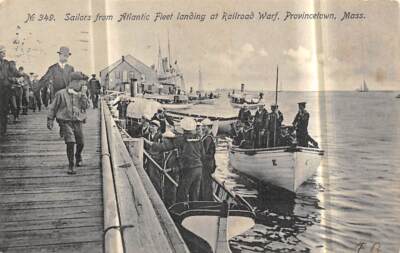 PROVINCETOWN Massachusetts postcard US USA sailors Atlantic fleet navy ...
