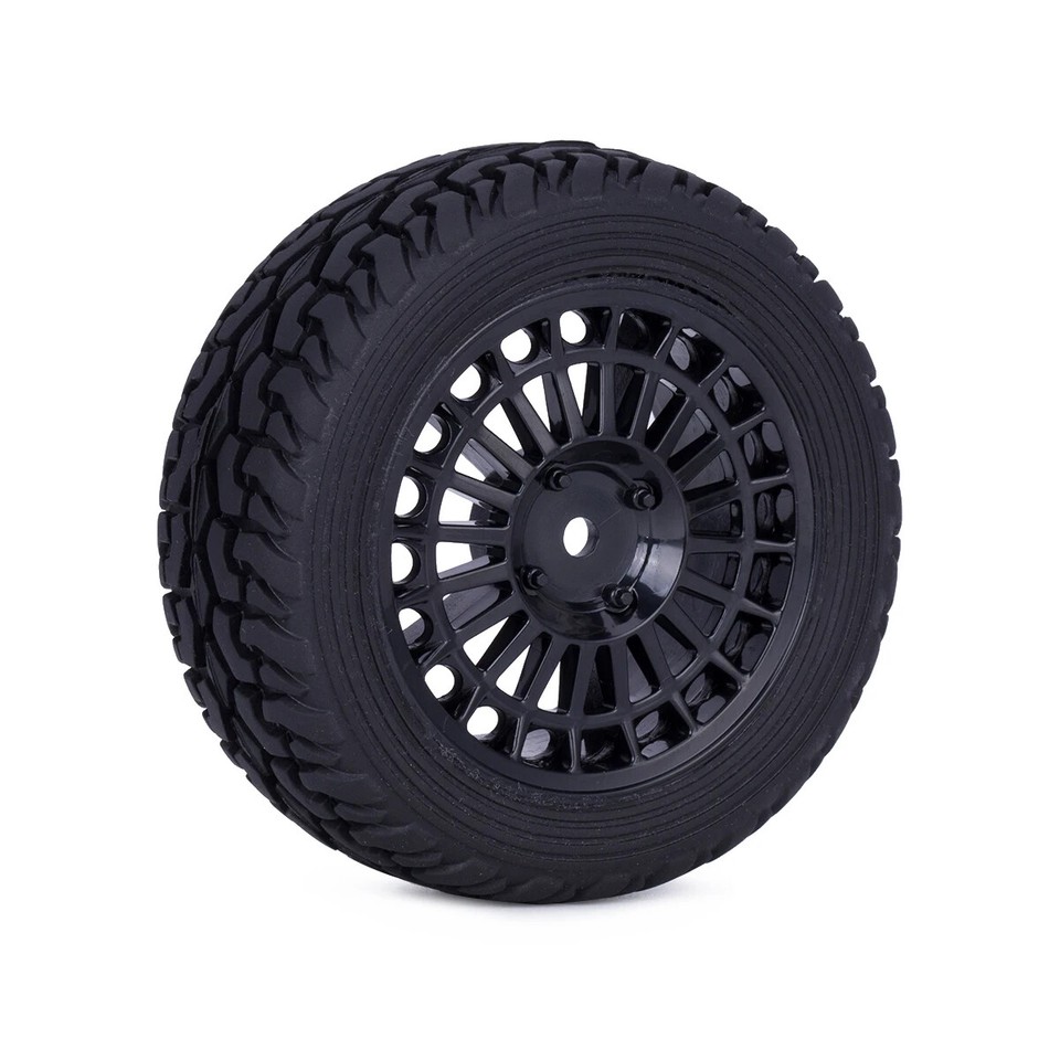 4Pcs 12mm Hex Rubber Rally Tires and Wheel Rims For RC 1:10 HSP HPI Off ...