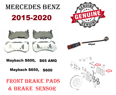 Mercedes Front Brake Pad Set With Brake Sensor For Maybach S600 S650 ...