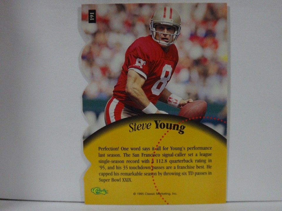 1995 Classic 5 Sport Steve Young #191 Die-Cut | eBay