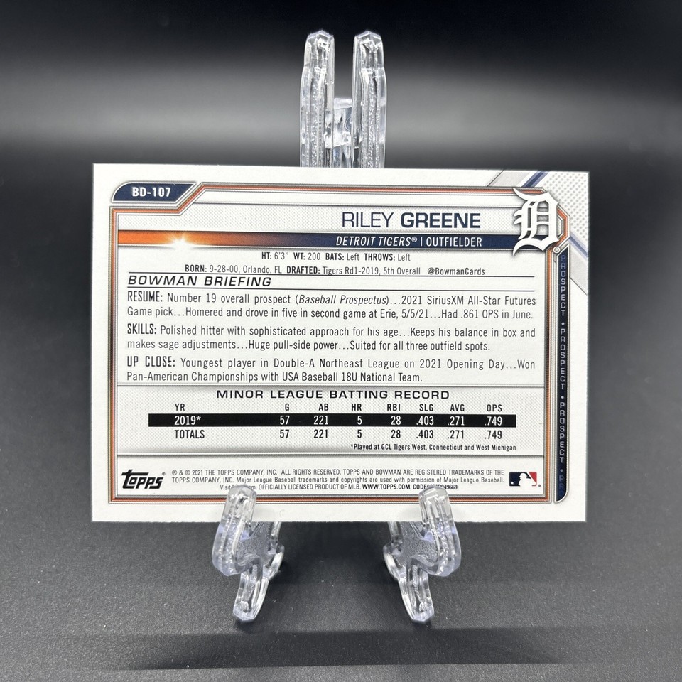 2021 Bowman Draft Riley Greene R30658 | eBay