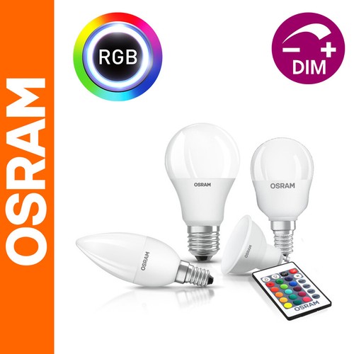 OSRAM LED RGB -W Remote Lampe dimmbar Glühbirne E14/E27/GU10 4,5W/9W ...
