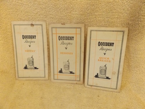 3 Vintage Recipe Pamphlets by OCCIDENT FLOUR Company Desserts-Pastry ...