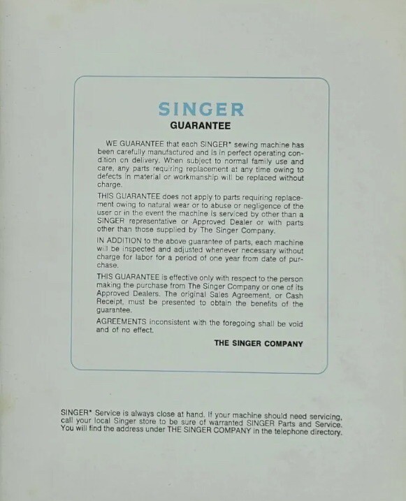 Large Deluxe-Edition Instructions Manual Singer 756 Sewing Machine ...