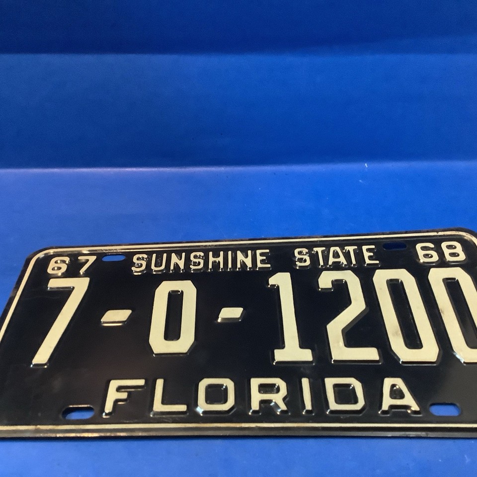 1967-68 Florida License Plate Orange County Tag 7-0-1200 | eBay