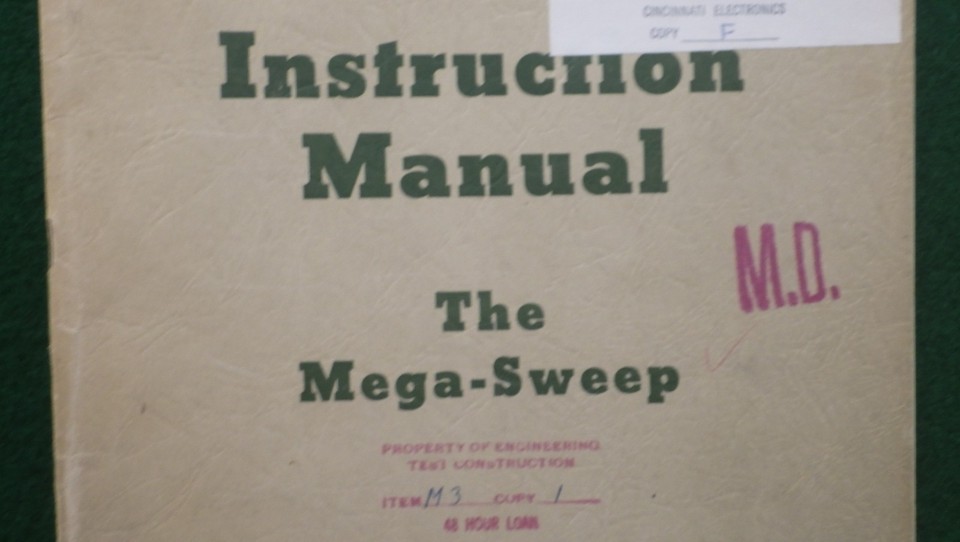 Vintage Kay Electric Instruction Manual Mega Sweep 1956 | eBay