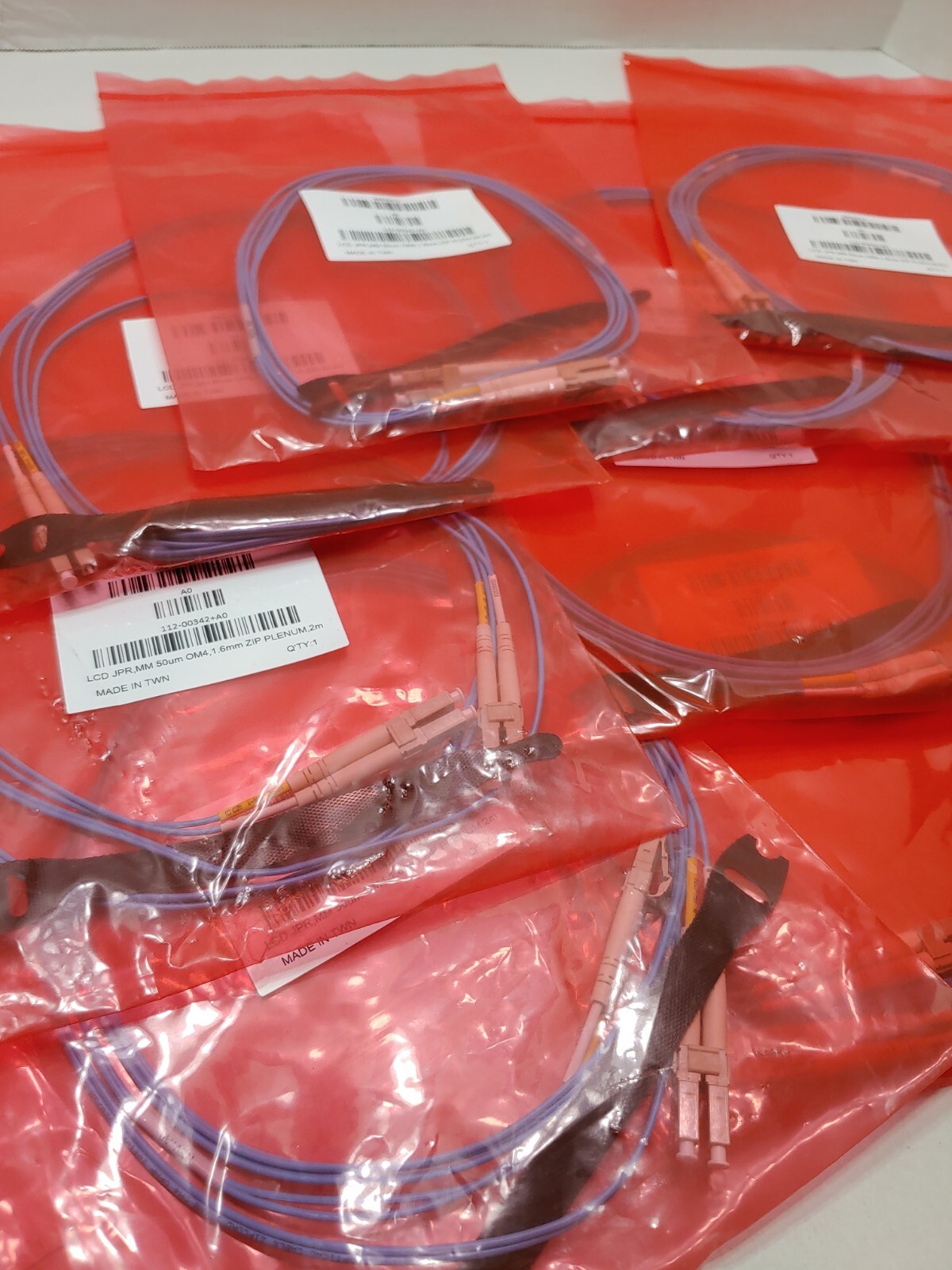 LOT OF 11 X66250-2 112-0342+AO LCD JPR,MM 50um OM4,1.6mm ZIP PLENUM,2m ...