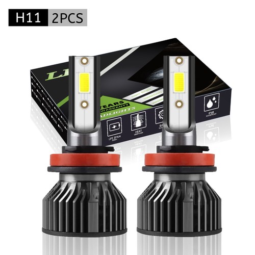 H11 2PC LED Headlight White Low High Beam Bulbs Conversion Kit Super ...