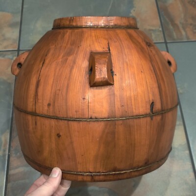 Antique Chinese or Japanese Asian Storage Container for Rice / Food 11. ...