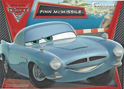 FINN McMISSILE DISNEY PIXAR CARS 2 FATHEAD TRADEABLES REMOVABLE STICKER ...