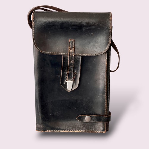 Original Army Black Leather Map Case, Leather Folder Military Bag | eBay