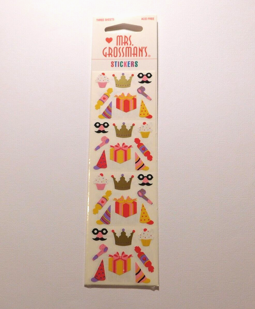 Mrs. Grossman's Stickers Lot of 3 Strips Brand New in Package ~Birthday ...