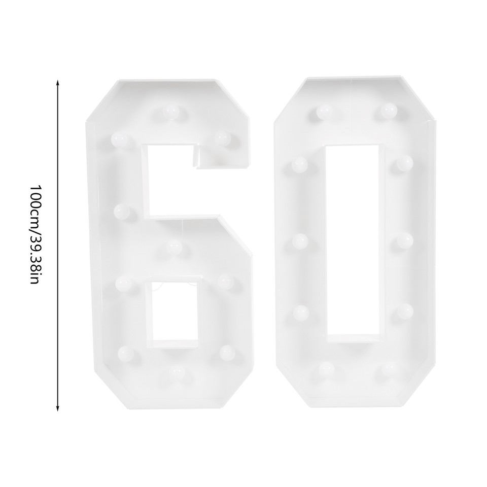 60 Light Up Numbers, 60th Birthday Party Decoration Light Up Numbers ...