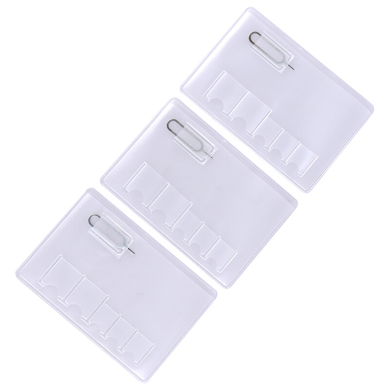 5Pcs Universal Transparent Memory Card 6 Sim Card Holder Case Portable ...