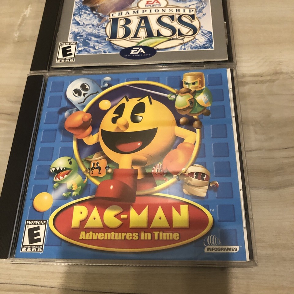 PC GAME LOT!!! Championship Bass (PC, 2000) & Pac Man Adventures In ...