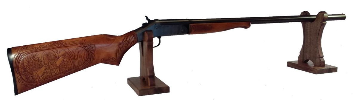 Oak Wooden Gun Rack Stand Presentation Table Display Gun Display