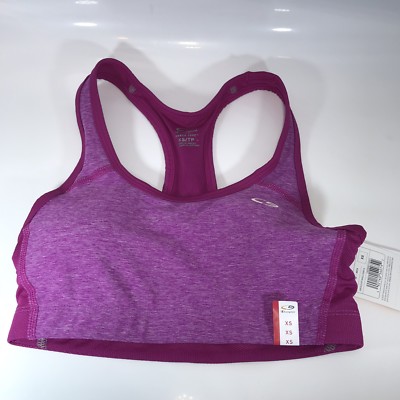 CHAMPION Sports Bra Medium Support PaddedMagenta Racerback Women's Size ...