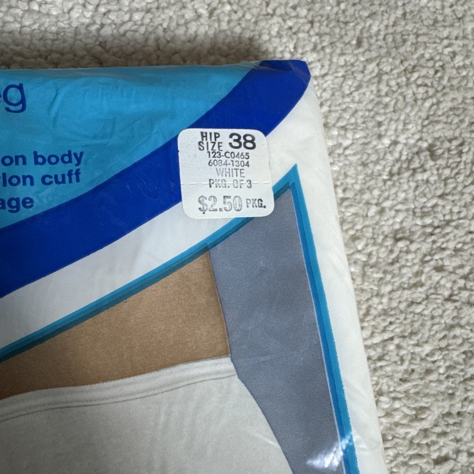3 NIP vtg 70s JCPenney Women's 3 Band Leg Briefs Panties Hip Size 38 ...